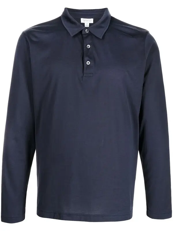 Sunspel Button-up Long-sleeved Polo Shirt