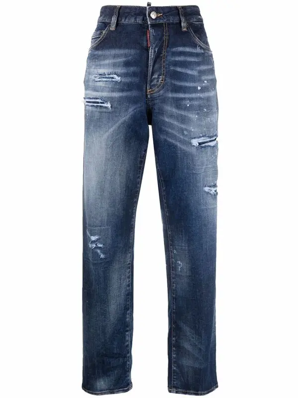 Dsquared2 Distressed High-waisted Jeans