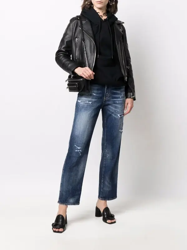 Dsquared2 Distressed High-waisted Jeans