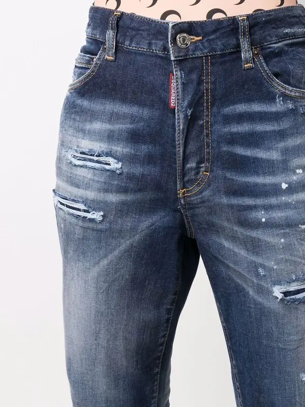 Dsquared2 Distressed High-waisted Jeans