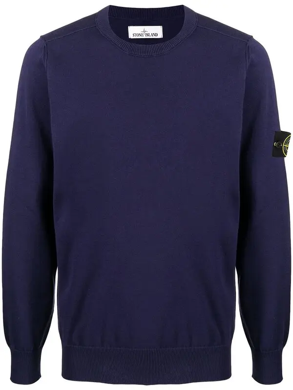 Stone Island Compass Badge Crew-neck Jumper - Purple