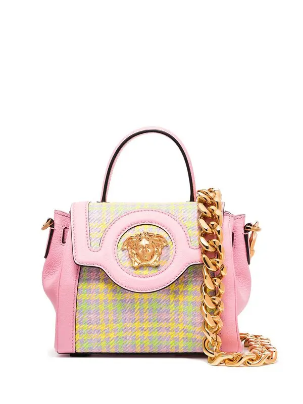 Versace La Medusa Houndstooth Tote Bag