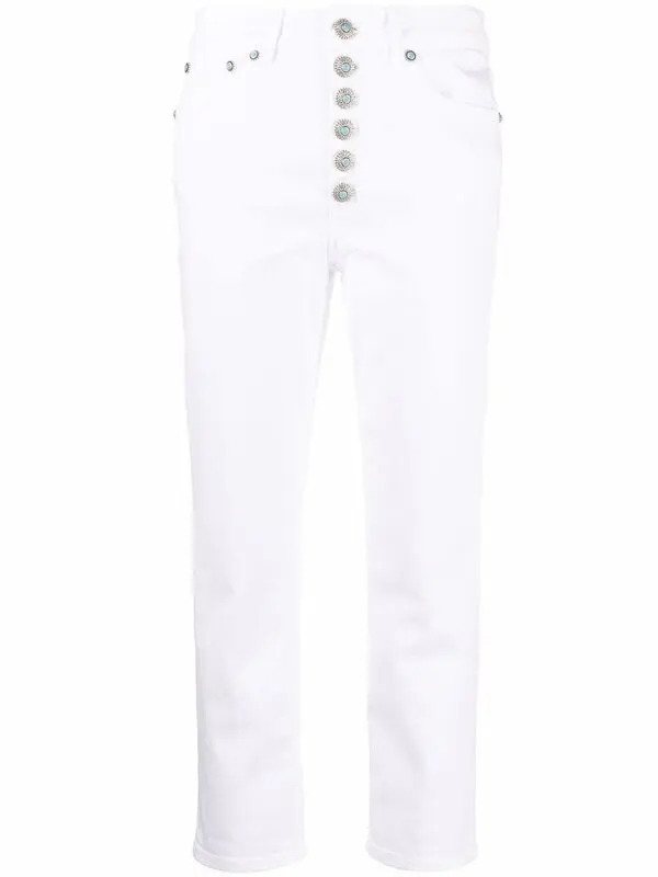 DONDUP Cropped Denim Jeans - White
