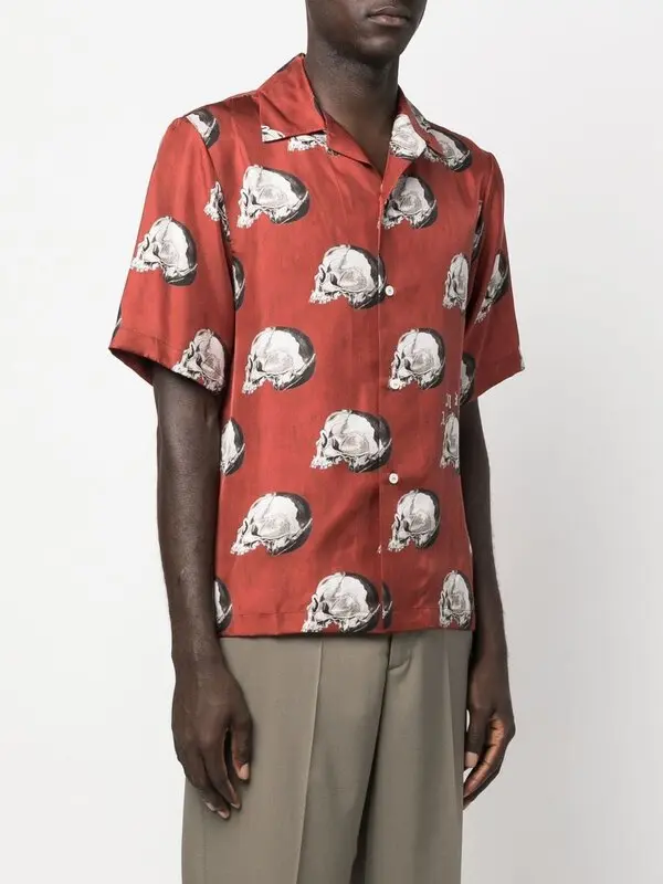 Amiri Skull-print Silk Shirt - Red