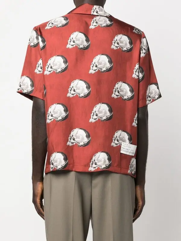 Amiri Skull-print Silk Shirt - Red