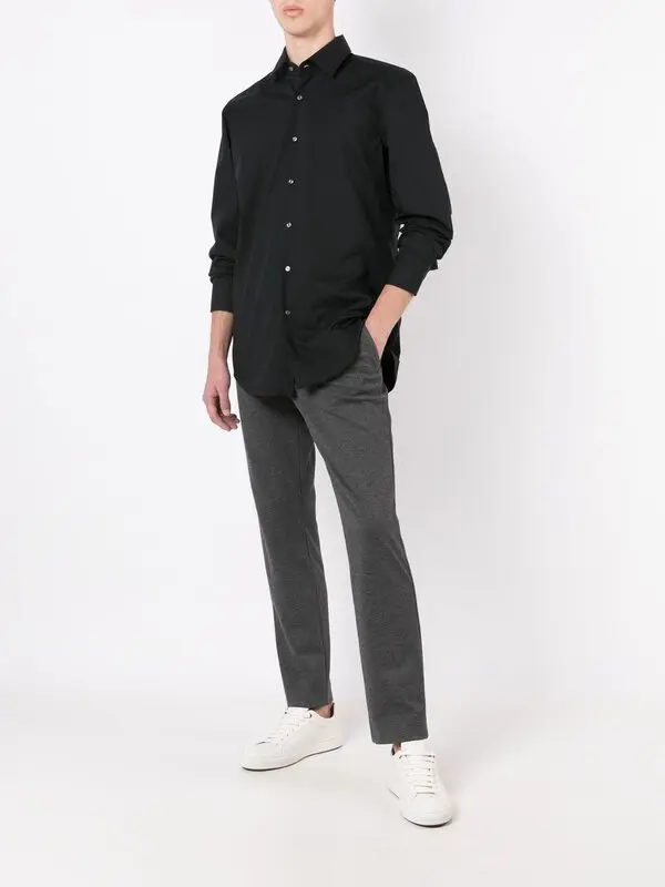 BOSS Curved-hem Button-down Shirt