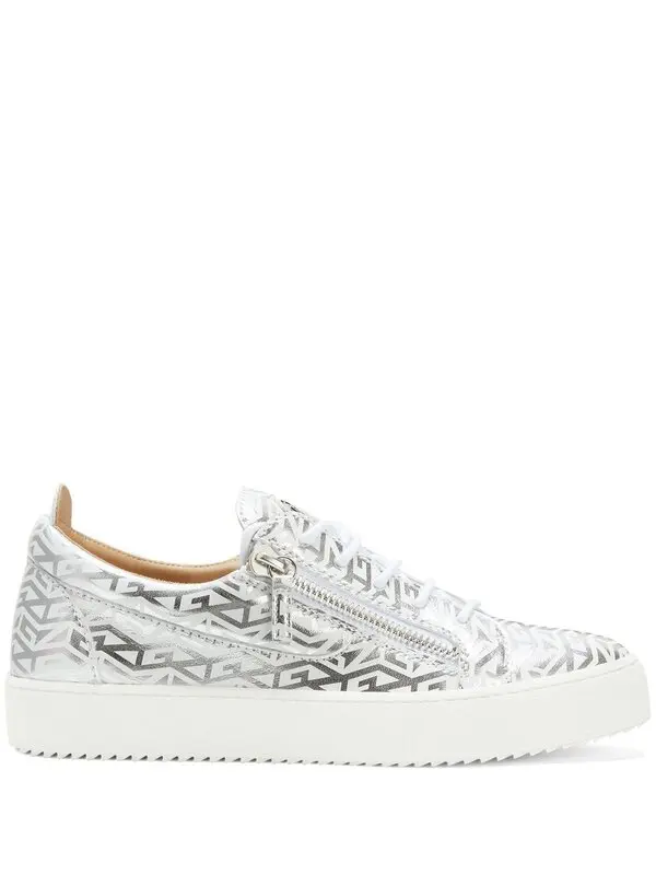 GIUSEPPE ZANOTTI Gail Monogram Sneakers - Silver
