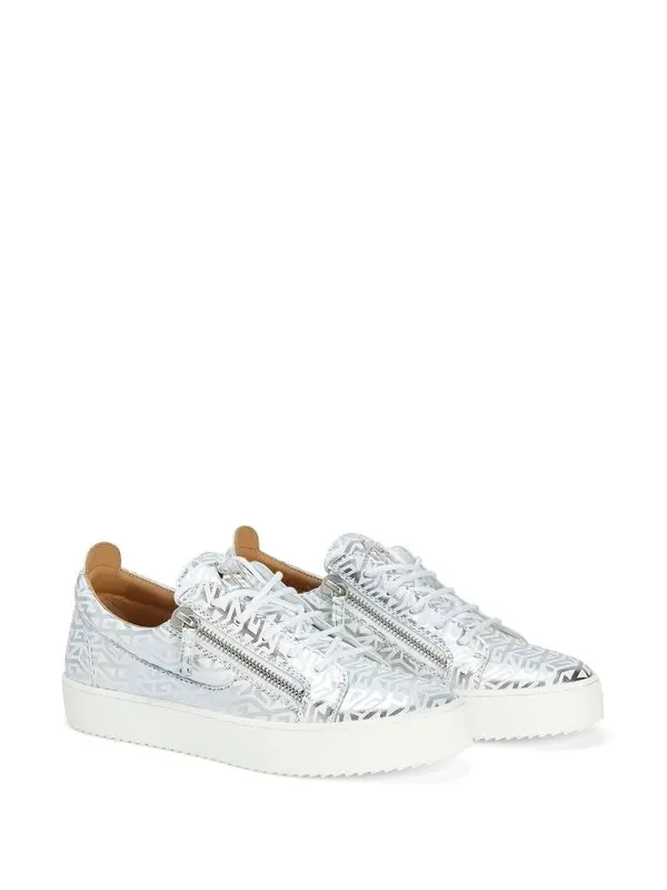 GIUSEPPE ZANOTTI Gail Monogram Sneakers - Silver