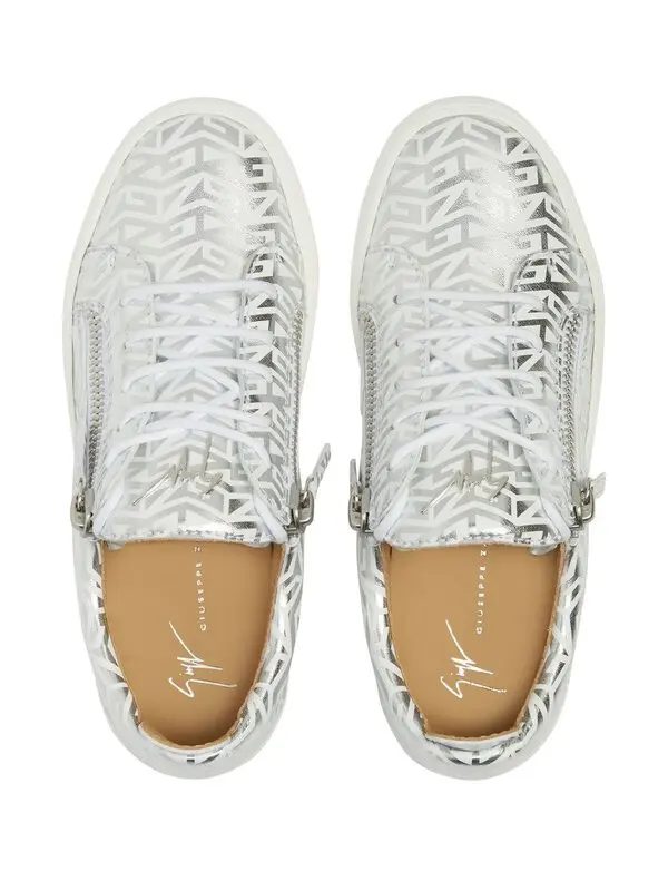 GIUSEPPE ZANOTTI Gail Monogram Sneakers - Silver