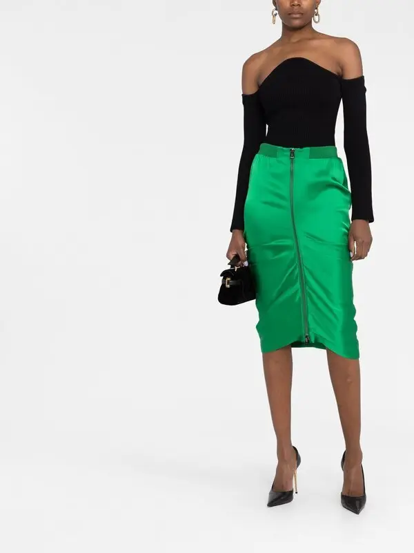 TOM FORD Zip-up Draped Pencil Skirt