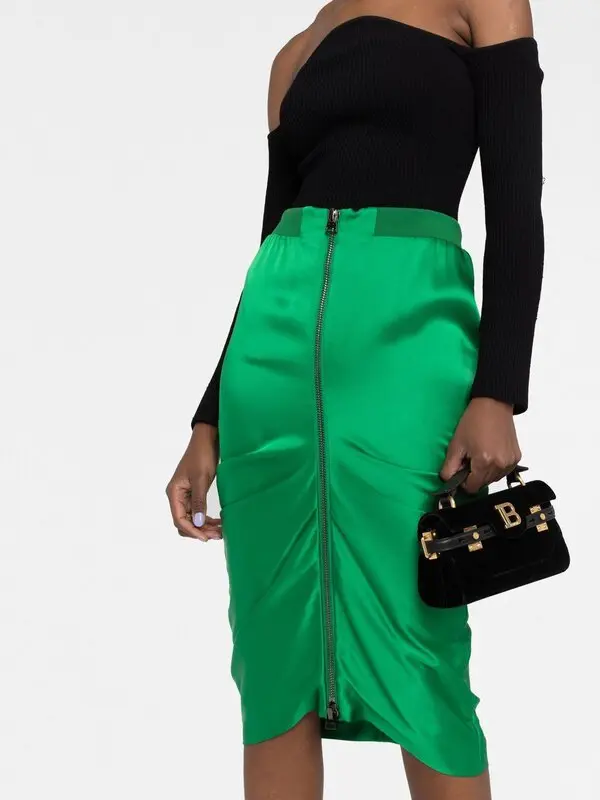 TOM FORD Zip-up Draped Pencil Skirt