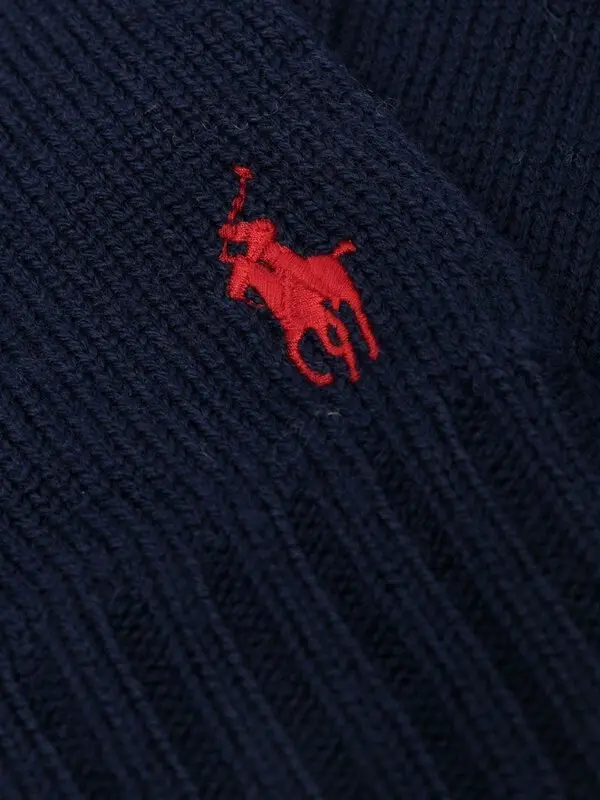 Polo Ralph Lauren Logo-embroidered Wool Gloves - Blue