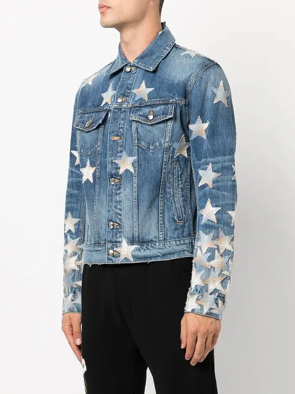 Amiri Printed Star Patch Denim Jacket