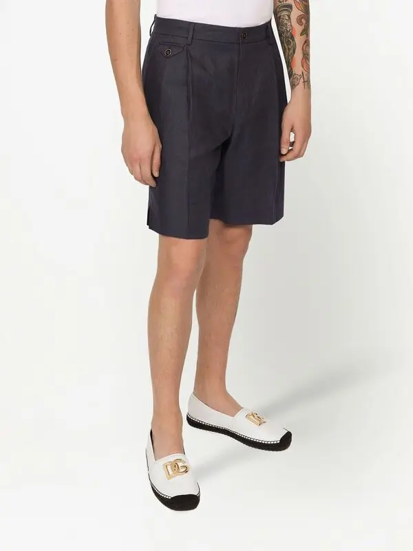 Dolce & Gabbana Tailored Linen Shorts - Blue