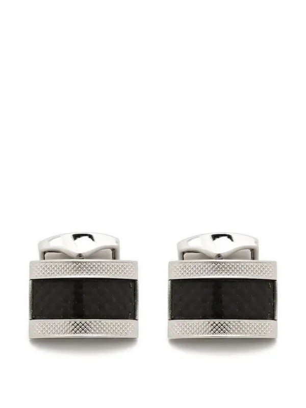 Tateossian Embossed Enamel Cufflinks - Black