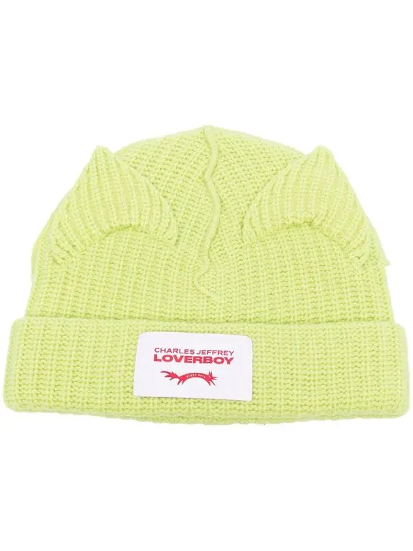 CHARLES JEFFREY Chunky-knit Beanie With Pop-up Ears - Green