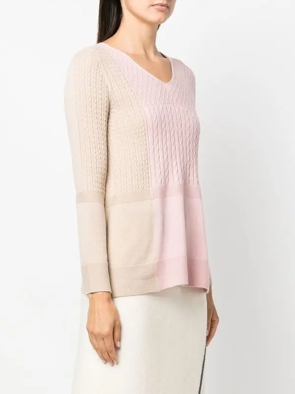 D.exterior Colour-block Cable-knit Jumper