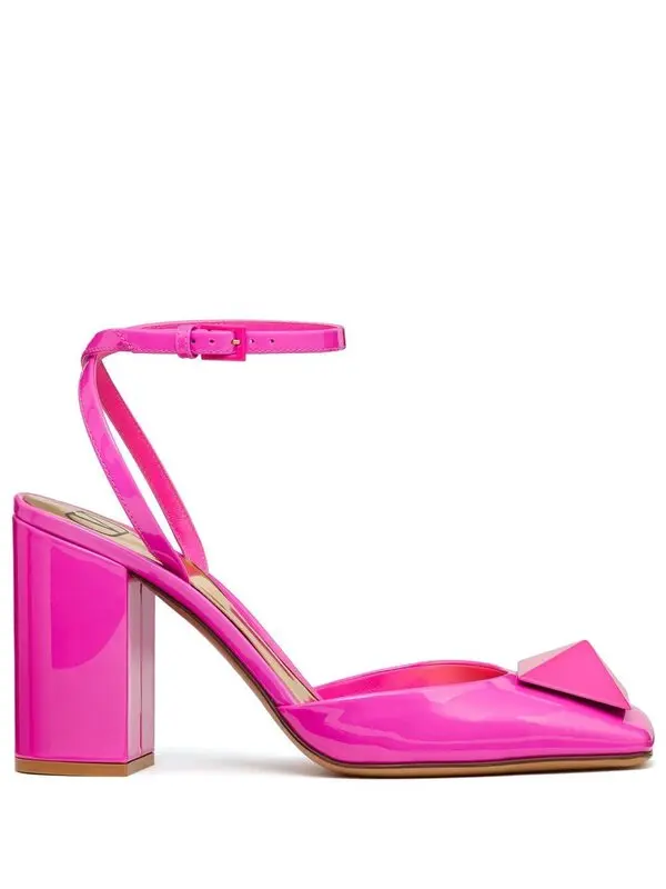 Valentino Garavani 90mm One Stud Patent-leather Pumps - Pink