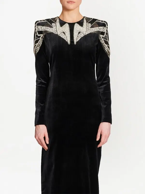 Balmain Sequin-embellished Open-back Gown