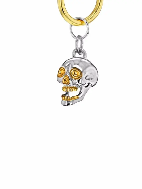 TRUE ROCKS Skull Pendant Hoop Earring