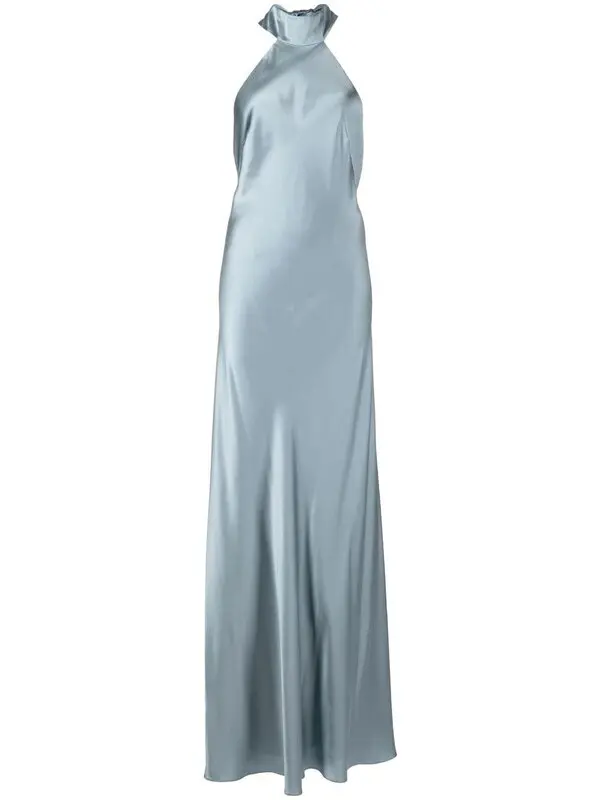 Michelle Mason Backless Gown - Blue