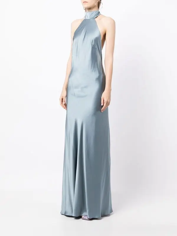 Michelle Mason Backless Gown - Blue