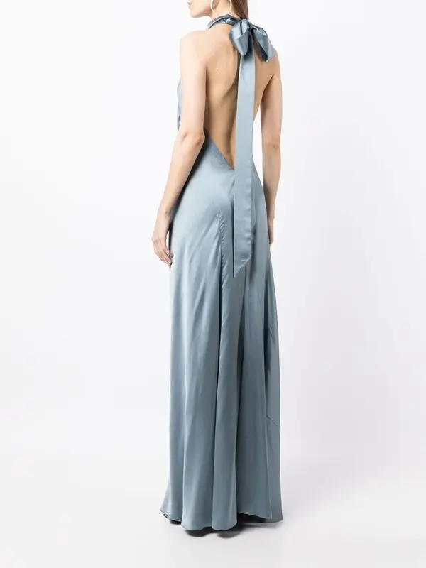 Michelle Mason Backless Gown - Blue