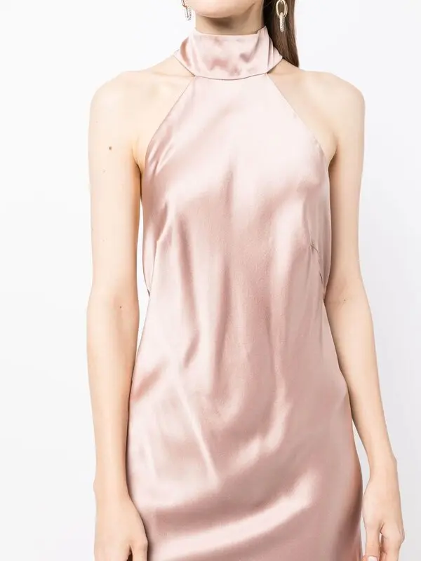 Michelle Mason Backless Halter-neck Gown - Pink