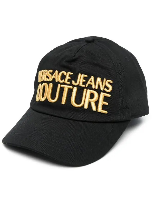 Versace Logo Embroidered Baseball Cap - Black