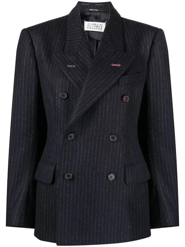 MAISON MARGIELA Pinstripe Double-breasted Wool Blazer