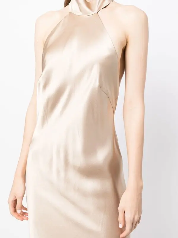 Michelle Mason Backless Halter-neck Gown - Gold