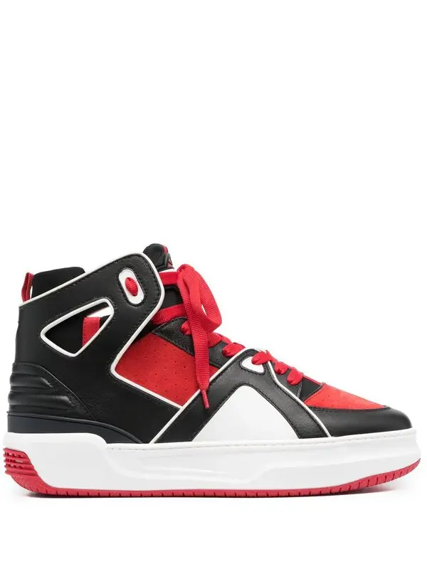 JUST DON Basketball Courtside High-top Sneakers - Red
