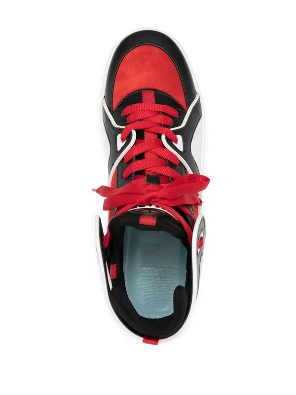JUST DON Basketball Courtside High-top Sneakers - Red