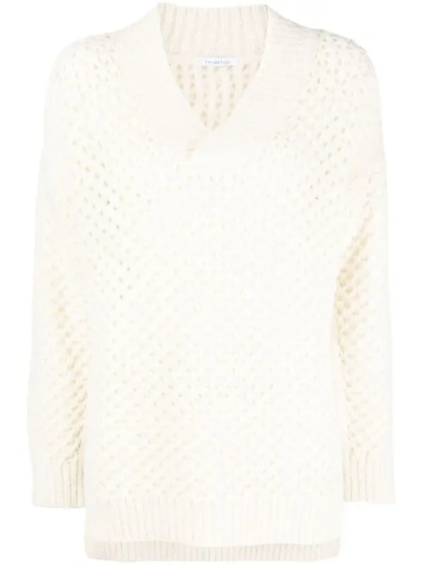 Malo Open-knit V-neck Jumper