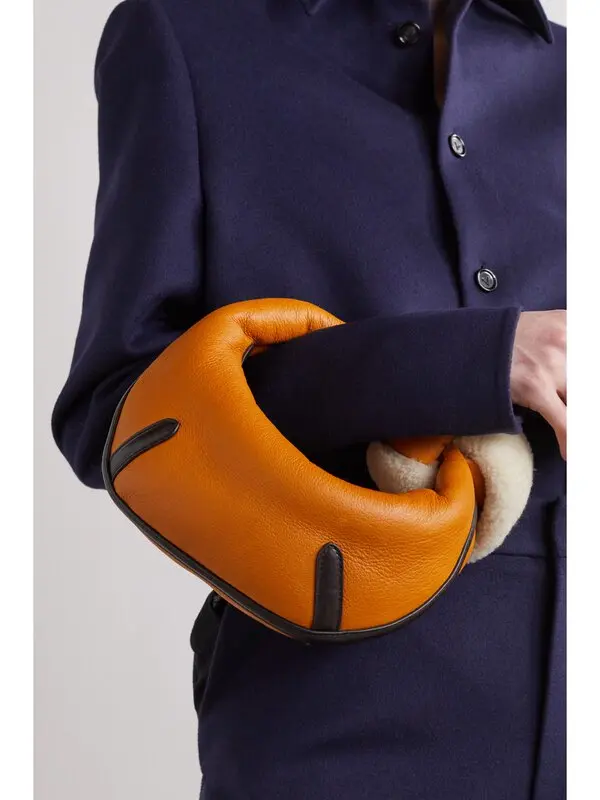 Bottega Veneta Jodie Mini Knotted Leather And Shearling Tote