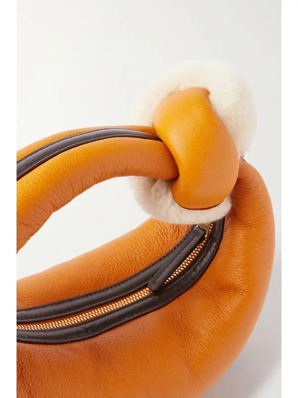 Bottega Veneta Jodie Mini Knotted Leather And Shearling Tote