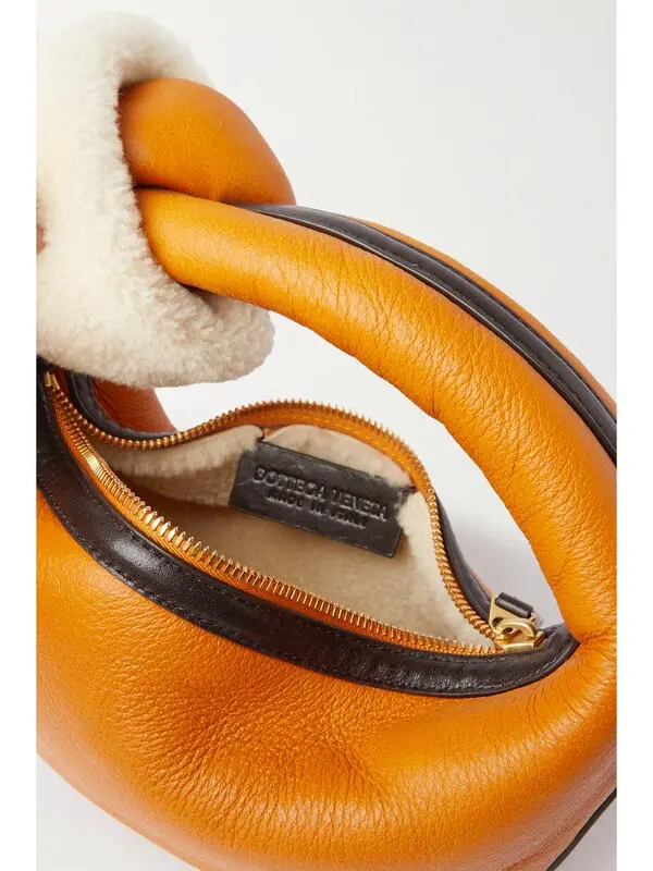 Bottega Veneta Jodie Mini Knotted Leather And Shearling Tote