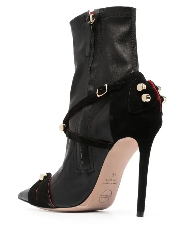 HARDOT Pointed Leather Ankle Boots