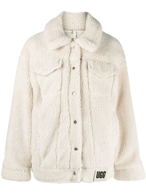 UGG Button-up Faux Shearling Jacket - Neutrals