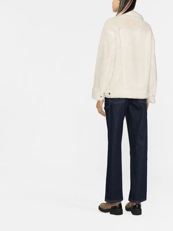 UGG Button-up Faux Shearling Jacket - Neutrals