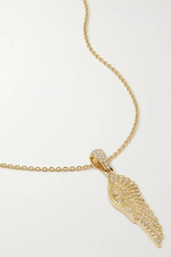 GARRARD Wings Diamond And 18-karat Yellow Necklace - Gold