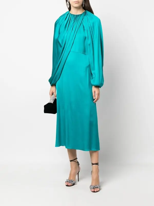 Colville Draped-detail Silk Midi Dress