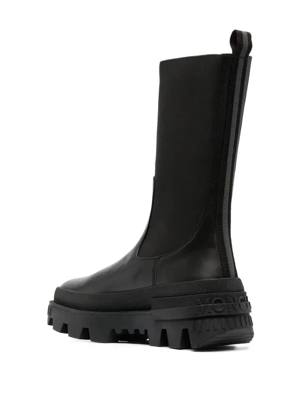 Moncler Ridged-sole Panelled Boots - Black