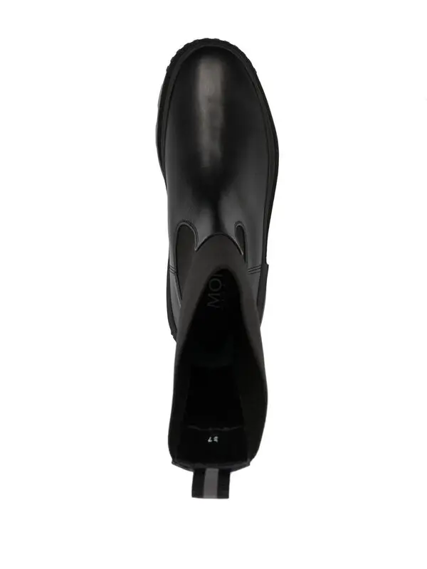 Moncler Ridged-sole Panelled Boots - Black