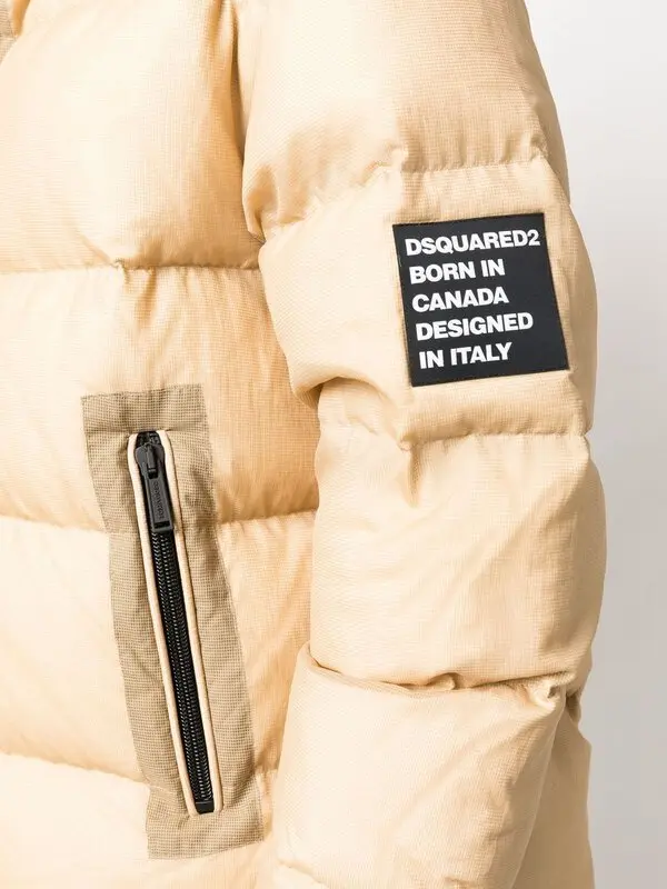 Dsquared2 Logo-patch Padded Jacket - Neutrals