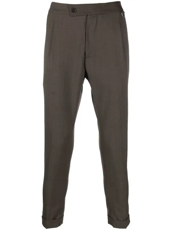 LOW BRAND Straight-leg Wool-blend Trousers - Brown
