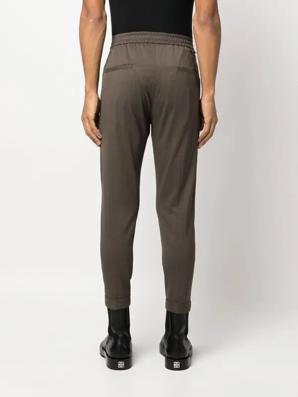 LOW BRAND Straight-leg Wool-blend Trousers - Brown