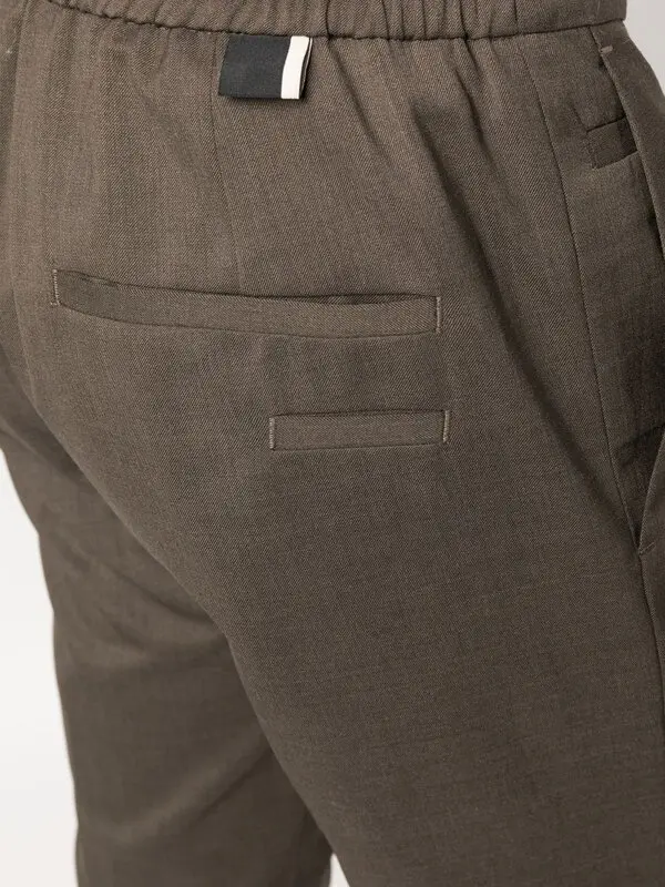 LOW BRAND Straight-leg Wool-blend Trousers - Brown