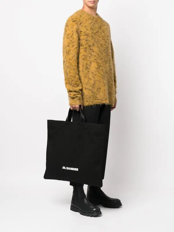JIL SANDER Logo-print Tote Bag - Black