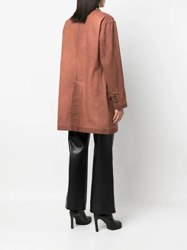 UMA WANG Bleached-effect Double-breasted Coat